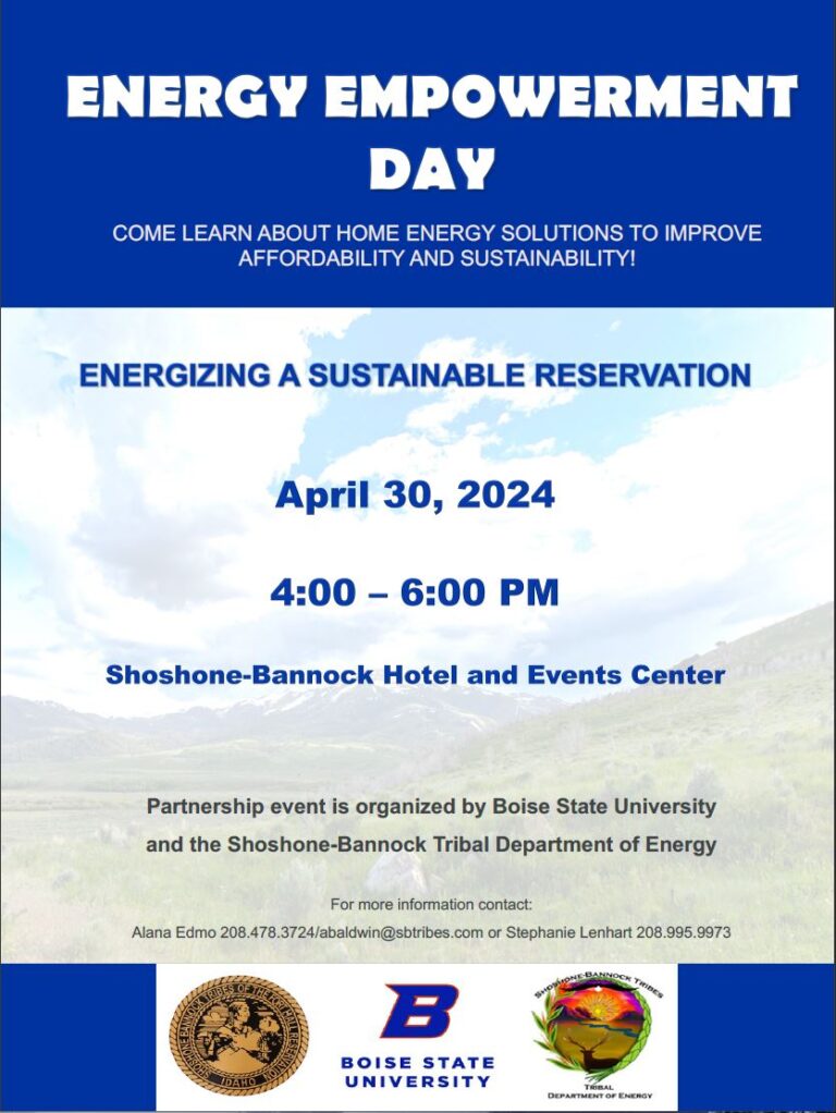 Energy Empowerment Day – April 30th | Shoshone-Bannock Tribes