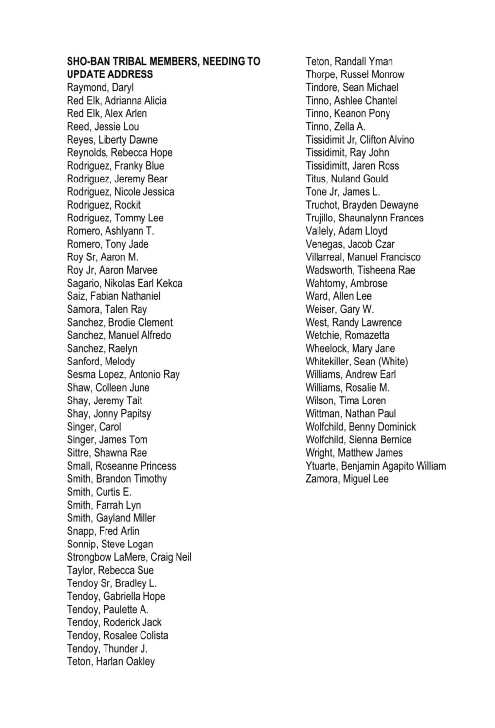 Tribal Members update Direct Deposit Forms | Shoshone-Bannock Tribes