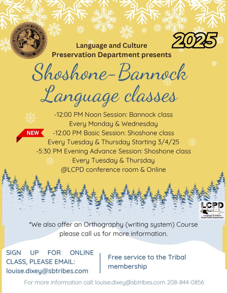 Language classes offered for 2025 | Shoshone-Bannock Tribes