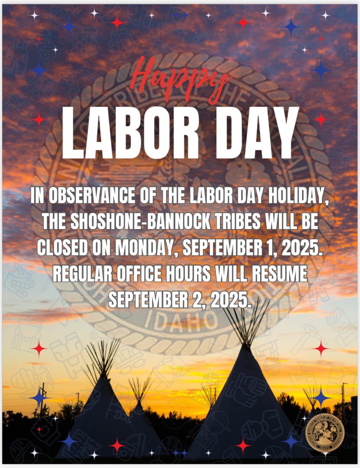 Tribal offices closed September 1st in observance of Labor Day ...